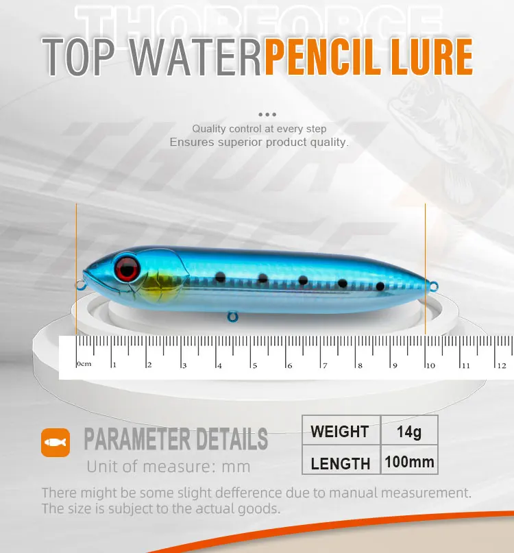 Thorforce 130mm 26g Hvp005 Top Water Fish Baits Walk The Dog Fishing ...