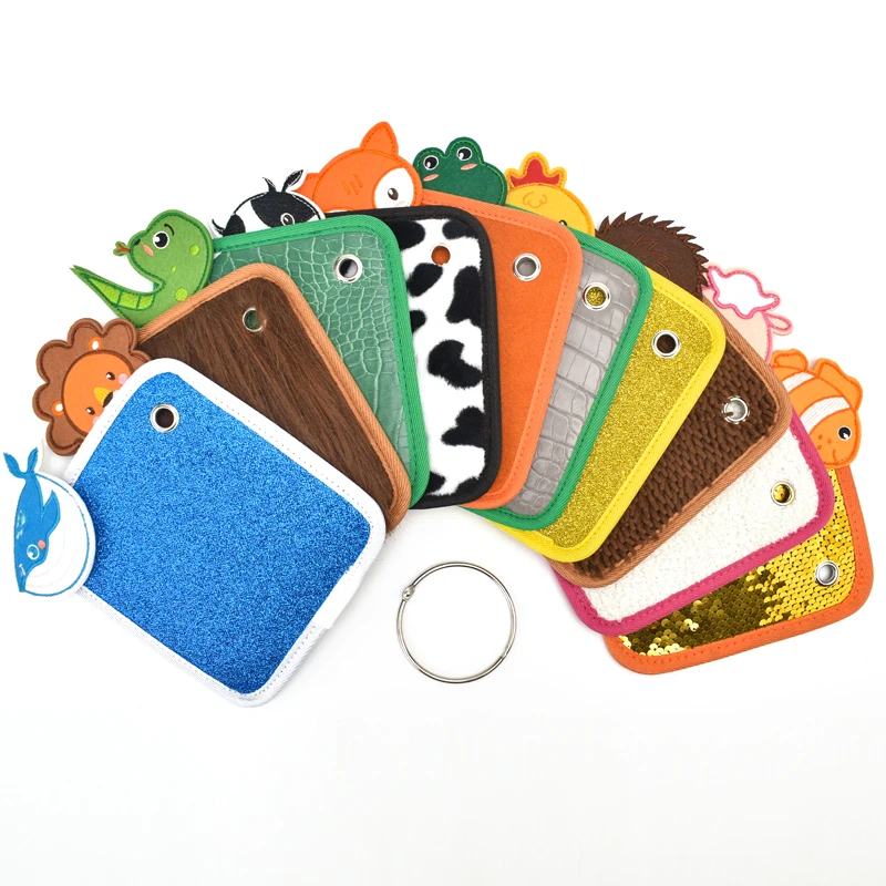 10pcs Animals Texture Sensory Mini Mats for Baby Learning