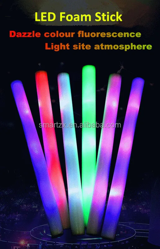 Promotional Led Glow Foam Stick,Light Up Foam Baton For Party Wedding ...