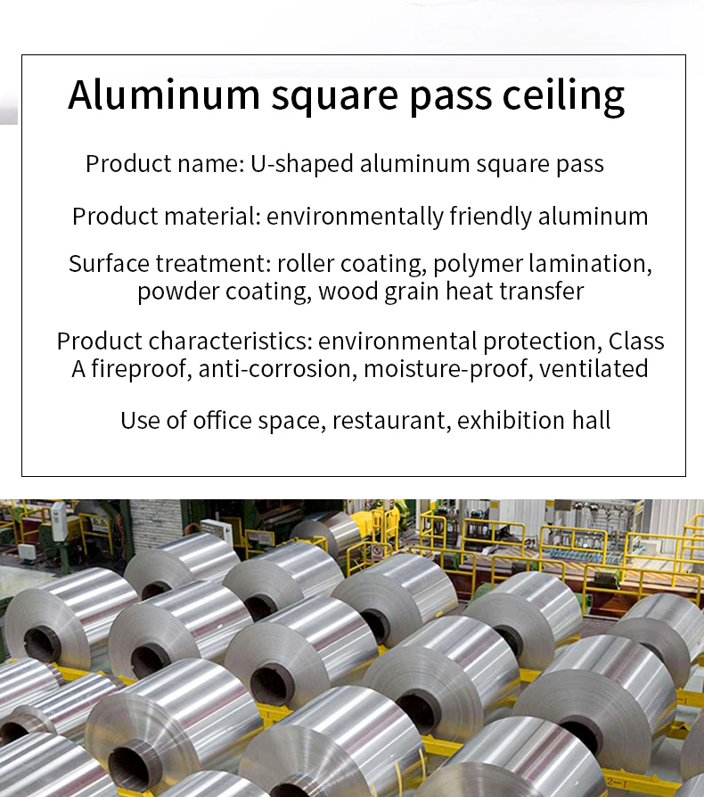 New Design U Shape Aluminum Baffle Ceiling Aluminum square Tube Ceiling ...
