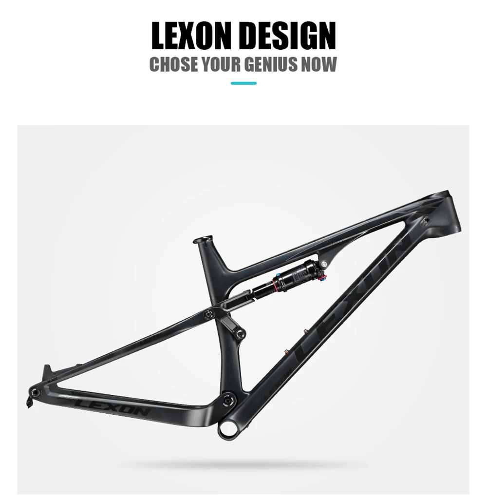LEXON-Cuadro de bicicleta de montaña TORAY T1000, suspensión DUAL de ...