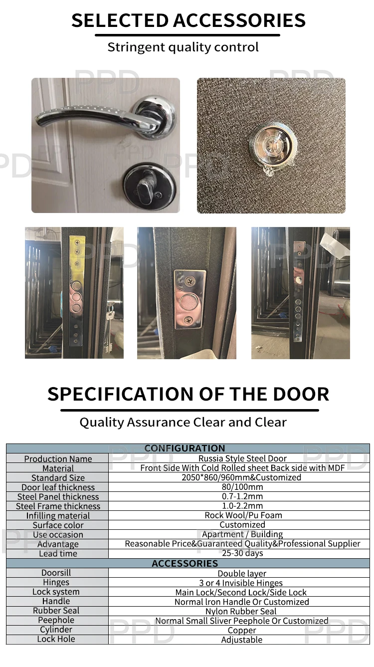 Modern Luxury Russian Apartment Project House Steel Single Door High ...