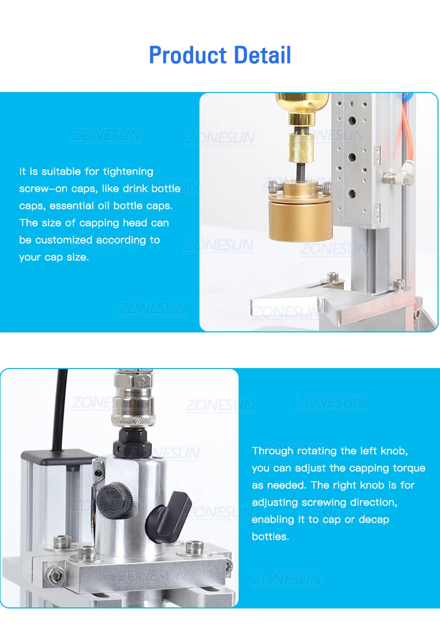 ZONESUN ZS-XGPZ1 Semi-Automatic Pneumatic Bottle Capping Machine