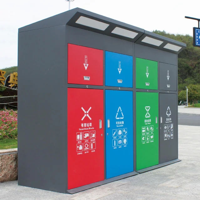 Eco Friendly Outdoor Recycle Bin Stainless Steel Trash Can Metal ...