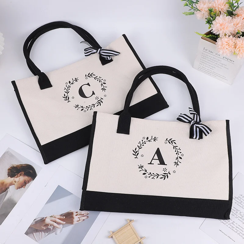 Pamela Initial Personalized Tote Bags For Women,Monogrammed Canvas Tote ...