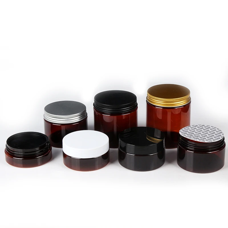 50g 100g 120g 150g 200g 250g 350g 500g Large Candy Amber Pet Containers Plastic Cream Jar With ...