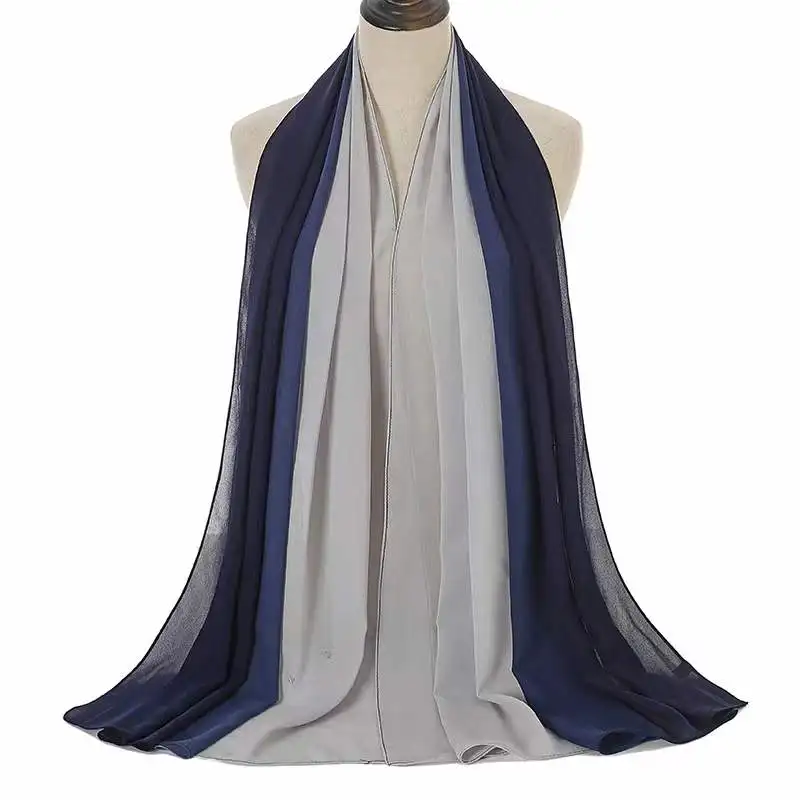 180*70cm Islam Shawl Stylish Ethnic Scarves & Shawls Gradient Georgette ...