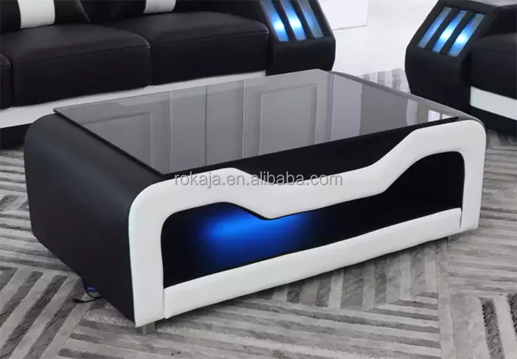 Luxury Living Room Sofa Set - Modern LED Light Sectional