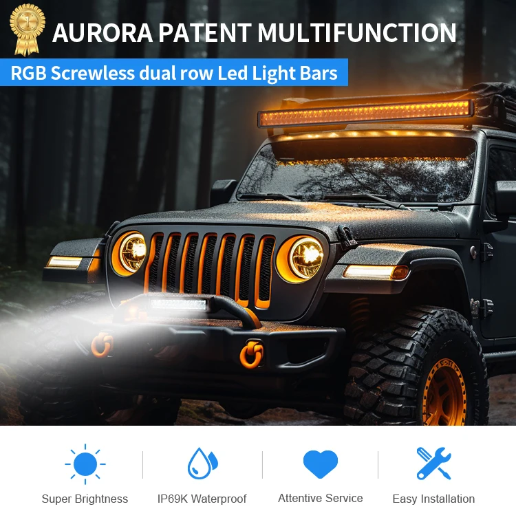 AURORA RGBW LED Light Bar 10/20/30/40/50 Inch 4x4 Offroad Truck Led ...