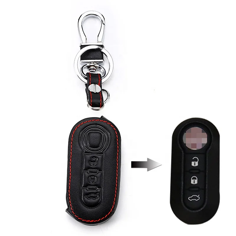 Leather key case remote fob car key cover for Fiat 500 Ducato panda 500L Punto lancia musa for citroen jumper for Peugeot Boxer Alibaba