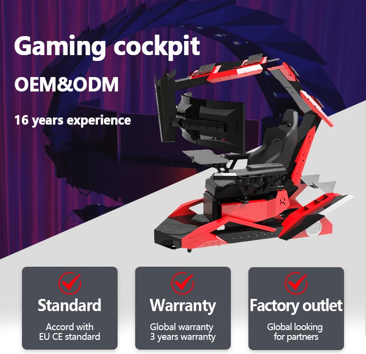 Racing Simulator Cockpit Car Racing Driving Video Arcade Game 6 Dof 3 ...