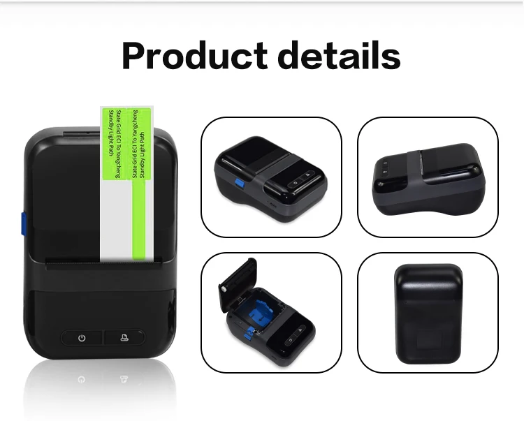 Small 58mm Width Label Sticker Thermal Printer Portable Printer For Ios ...