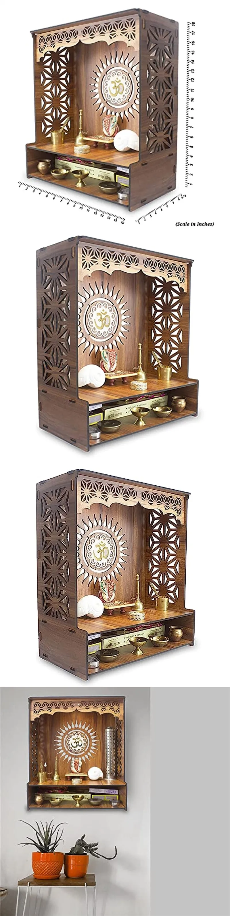 Hindu Temple for Home - Elegant Pooja Mandir Wall Hanging