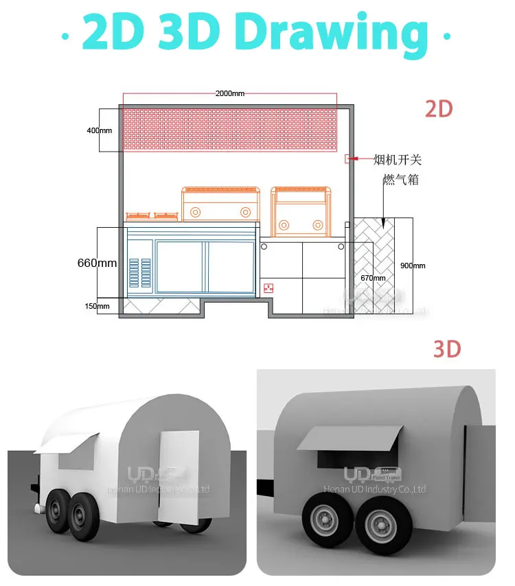 Hot Sale Catering Concession Trailer Hotdog Ice Cream Cart Fast Food ...