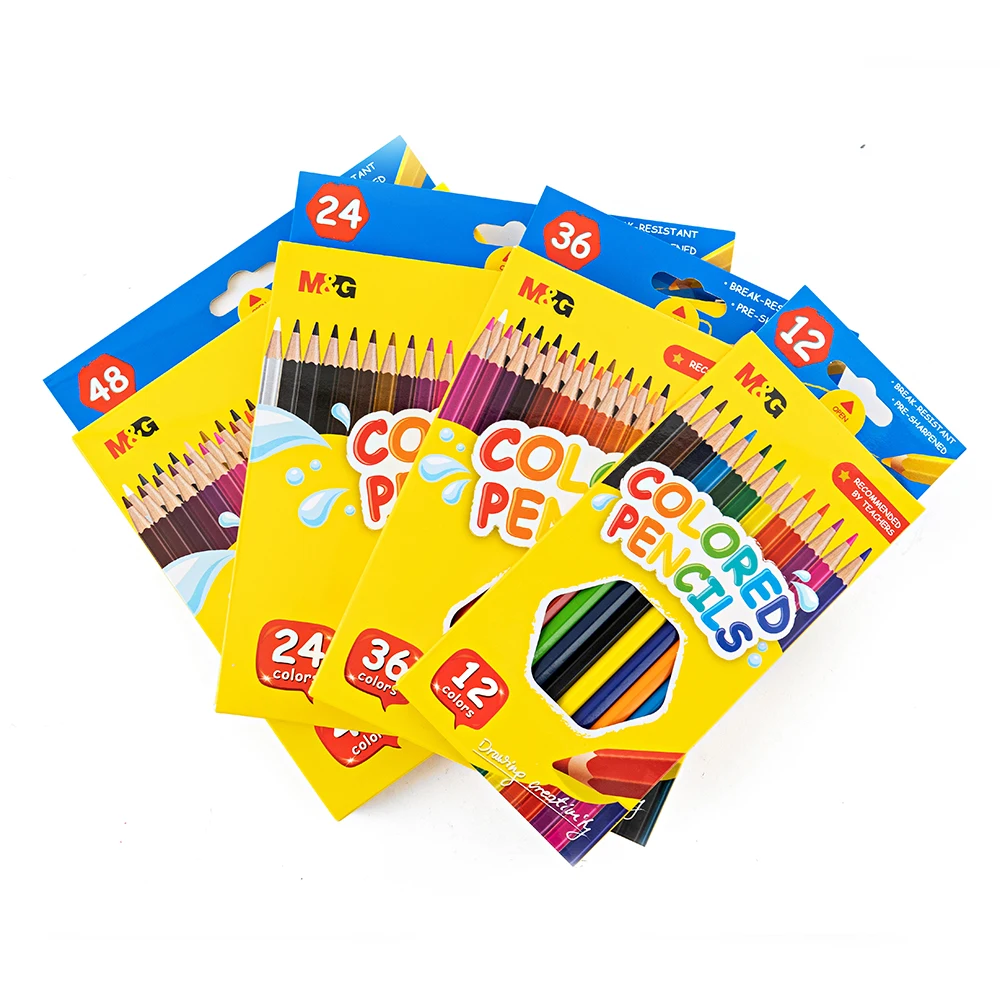 12 Colours Oil-Based Hexagonal Crayon Couleurs Drawing Sketching Pencil ...