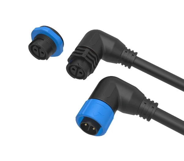 90 Degree Field Assembly Push Lock Connector Waterproof Connector Male ...