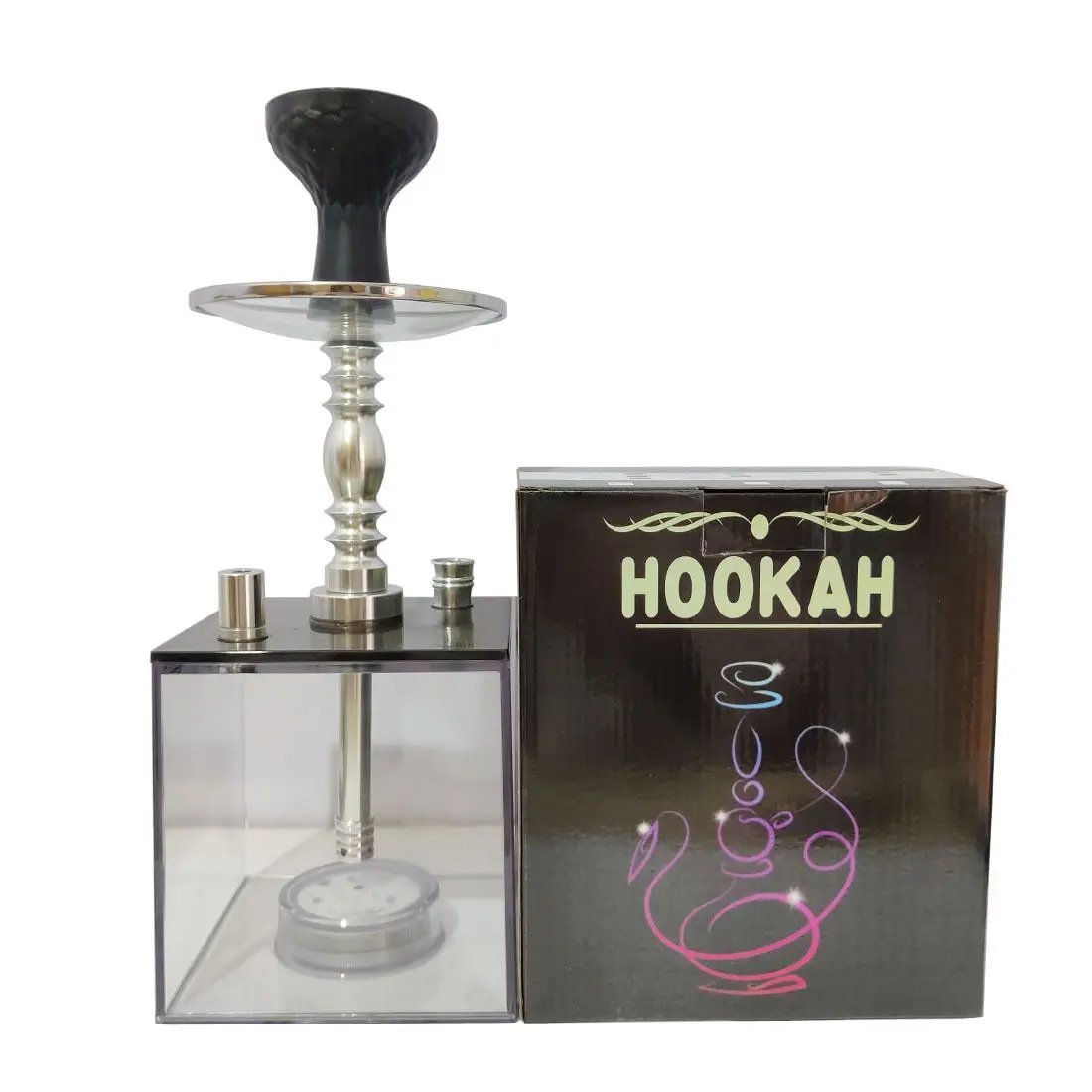 Wholesale Acrylic Square With Led Light Hookah Set Portable Hookah ...