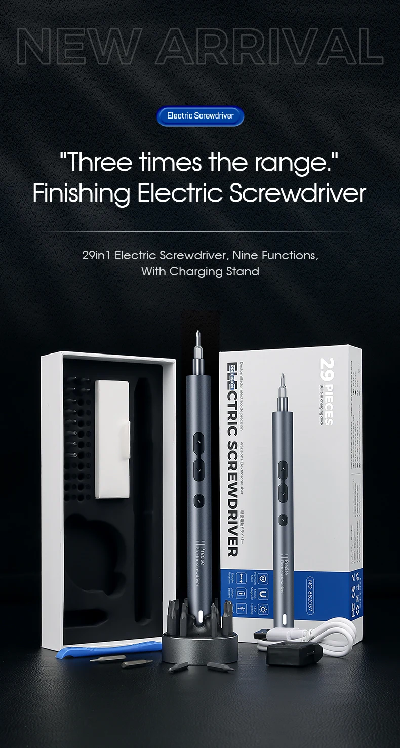 29 In 1 Mini Cordless Precision Screwdriver Set With 24 Magnetic Bits ...