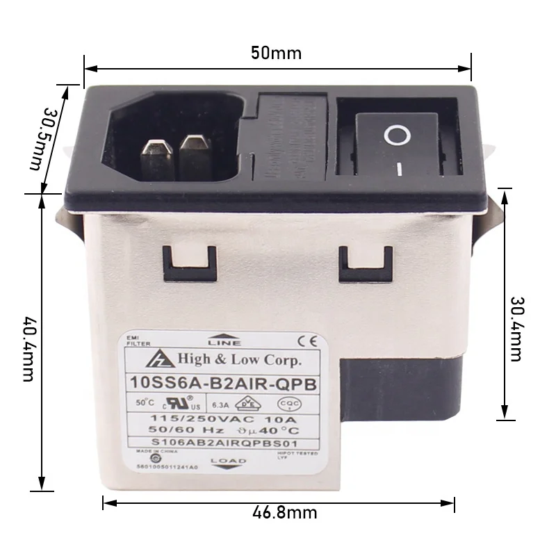Power Entry Module Double Iec 320 C14 Ac Socket Emi Emc Noise Filter ...