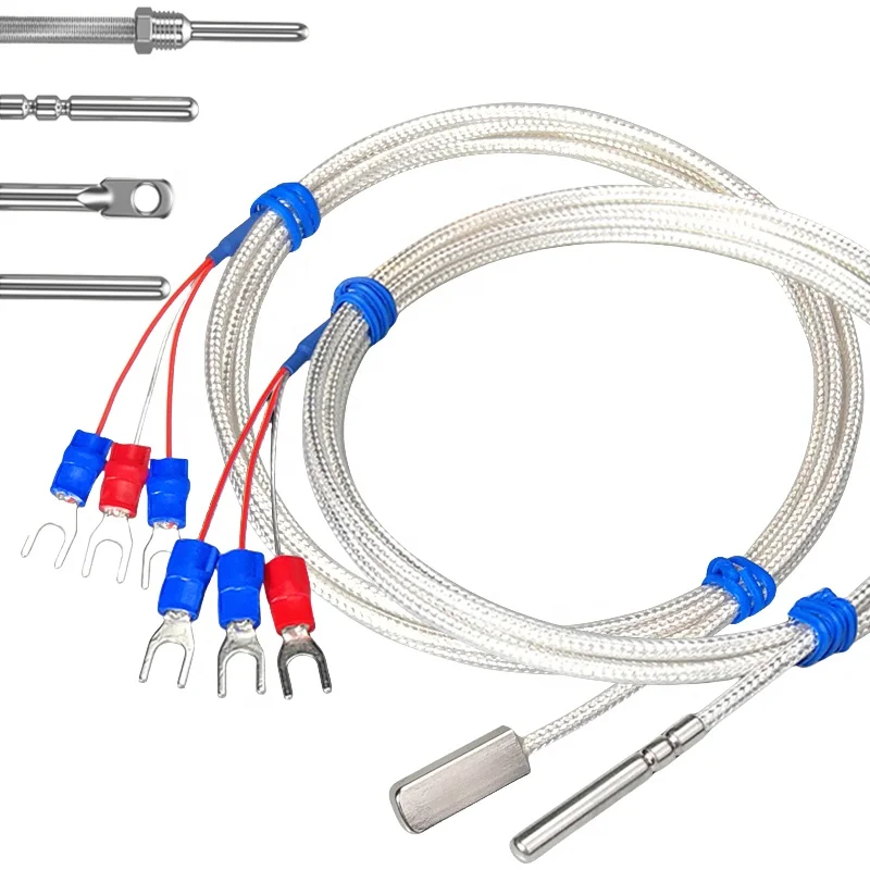 PT100 PT1000 Three Wire Industrial stainless steel probe thermocouple ...