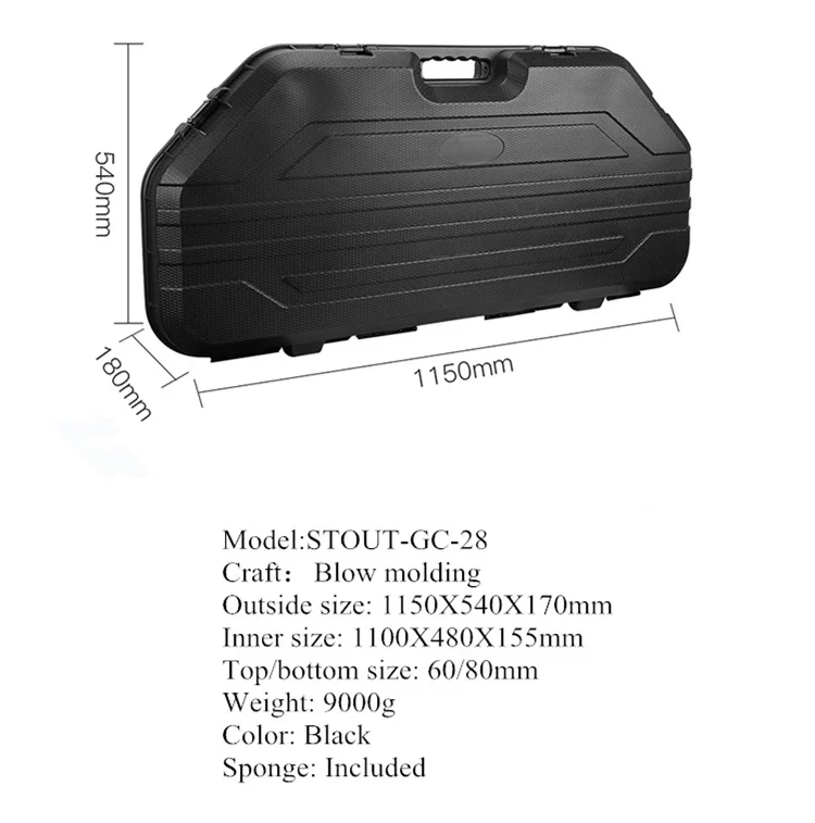 Archery Accessories Compound Bow Case 45 Inch Bow Box With Arrow Rack ...