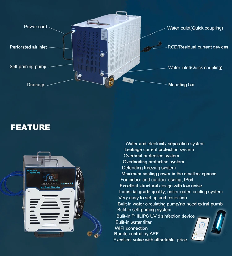 Ice Bath Athlete Recovery Water Chiller 0.6p Machine Cooling Chiller ...