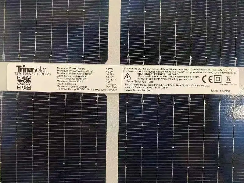 Tier 1 Trina Solar Panels Tsm-neg19rc.20 N-type Solar Panels 585w 590w 595w 600w 605w 610w Home ...