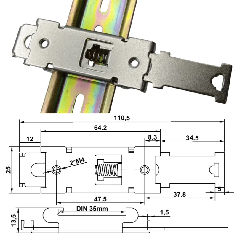 Aluminum Alloy Base Distribution Box Rail Buckle Rail Mounting Bracket ...