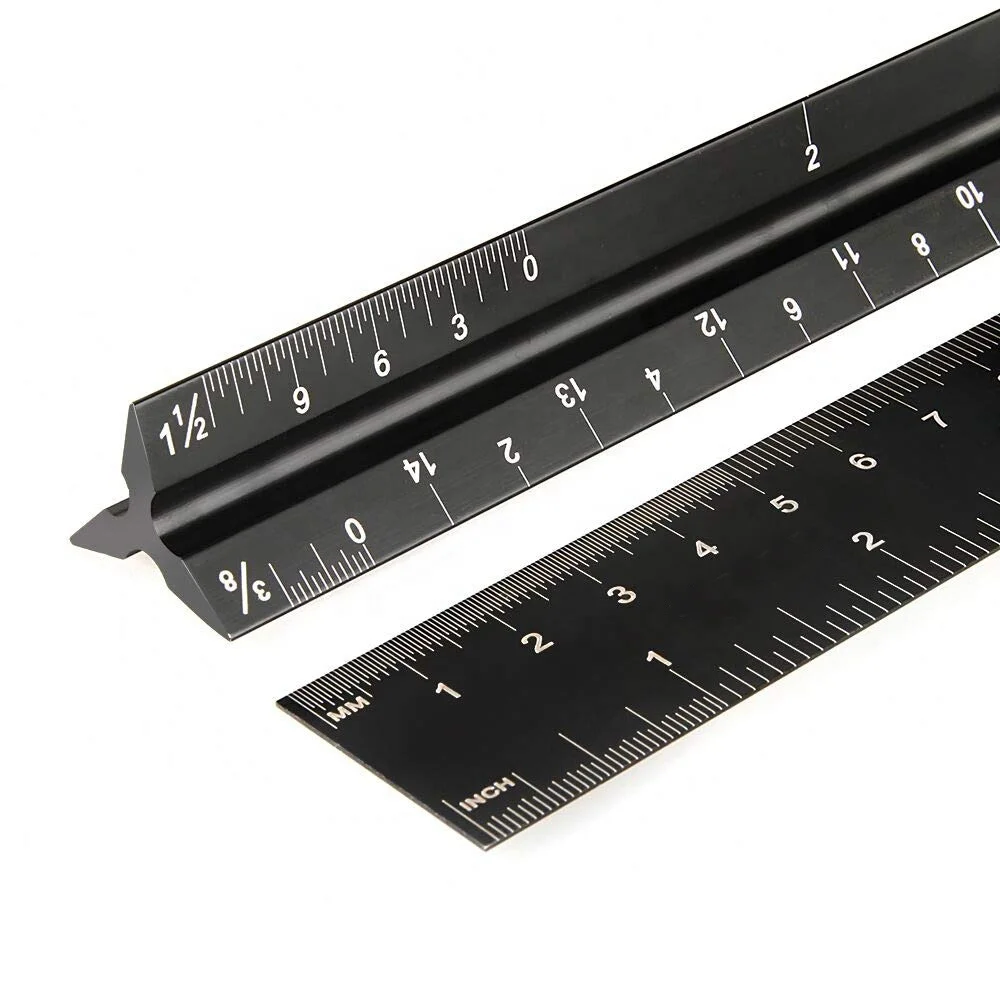 Aluminum Triangular Scale Ruler - Precision for Architects