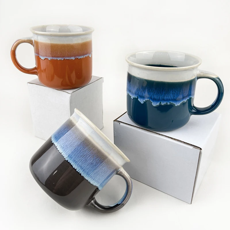 Ceramic Coffee Mug With Logo Imitation Enamel Mug Campfire Stoneware ...