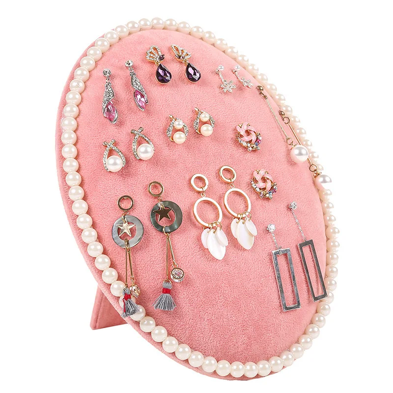Oval Pearl Jewelry Display Stand Board Earring Necklace Stand Pendant ...