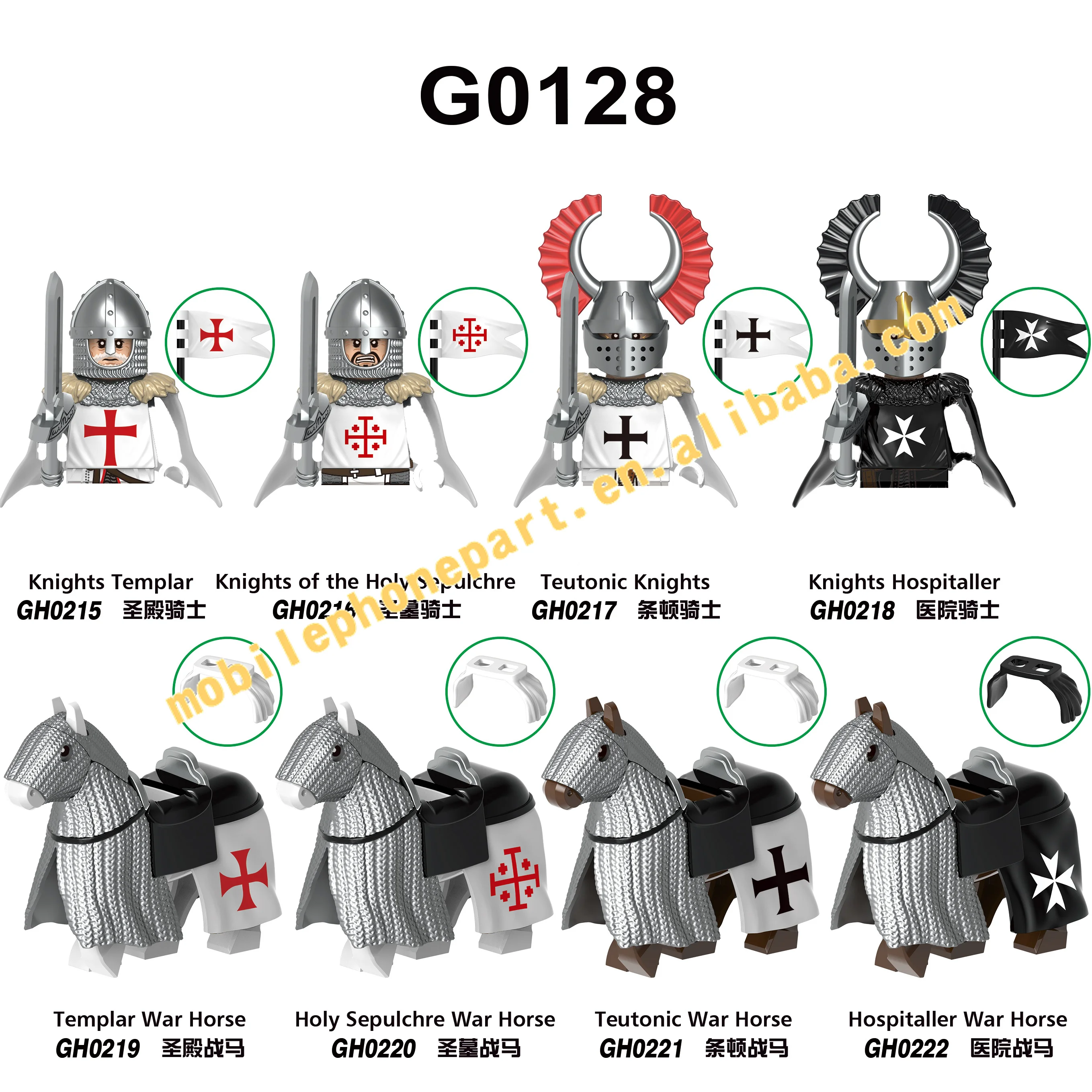 Medieval Soldiers Series Weaponry Dwarf Warriors Mini Building Blocks ...