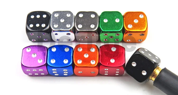 Aluminum Dice Tire Valve Caps Anodized Wheel Rim Tire Stem Covers ...