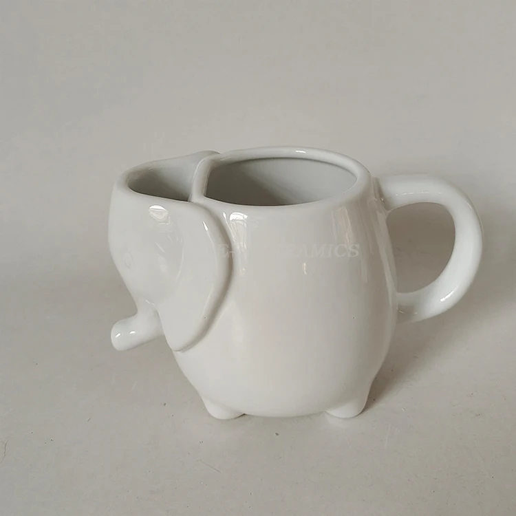 Promotional 3d Elephant Shape Animal Ceramic Tea Coffee Mug Cup With ...