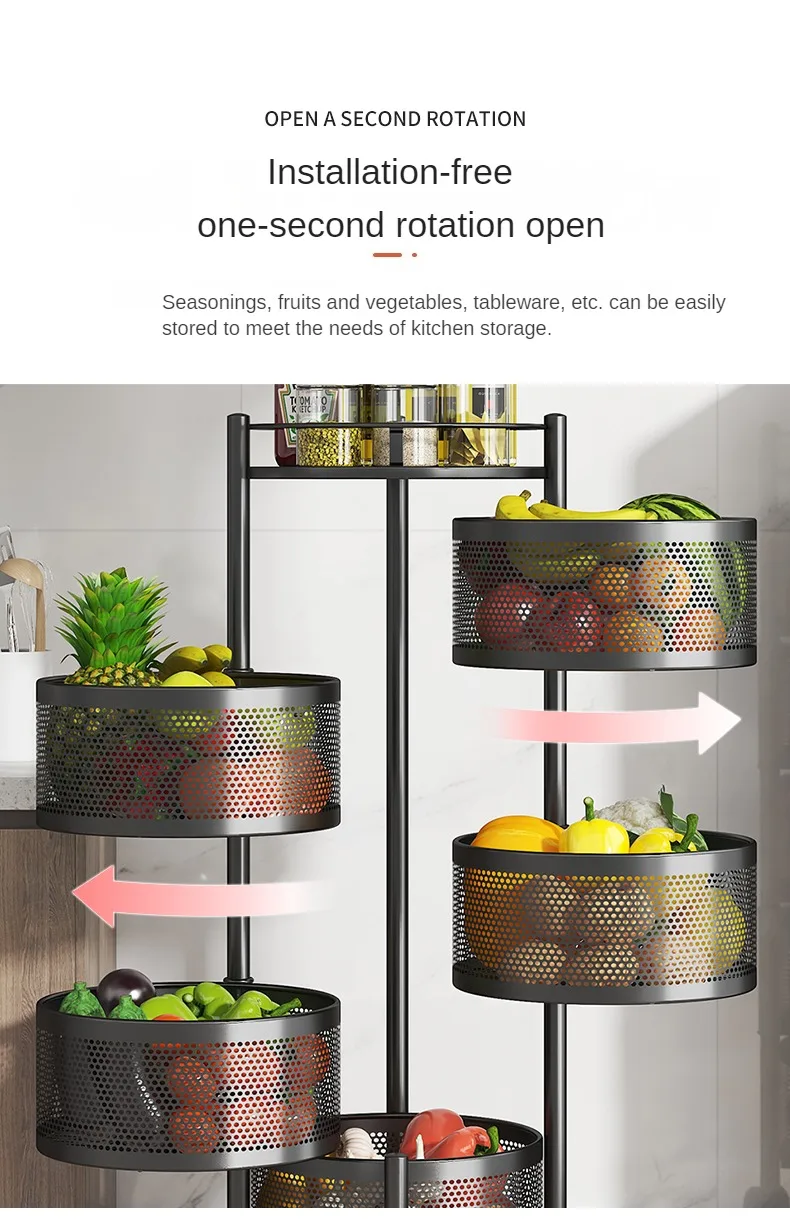 3 4 5 Tier Metal Shelves Racks Organizer Fruit And Vegetable Shelving ...