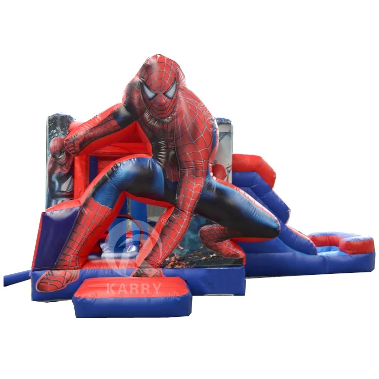 Commercial Spiderman Inflatable Bounce House With Slide Water Pool For ...