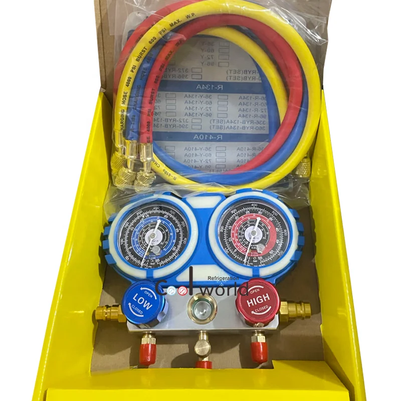 Coolworld R22 R134a R410a R404a Manifold Gauge Set Auto Air Conditioner Ac Gauge - Buy R410a ...