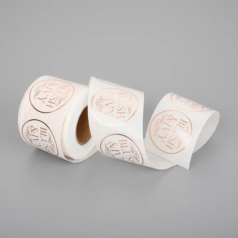 Custom Business logo Round clear Self Adhesive Waterproof Labels Roll ...