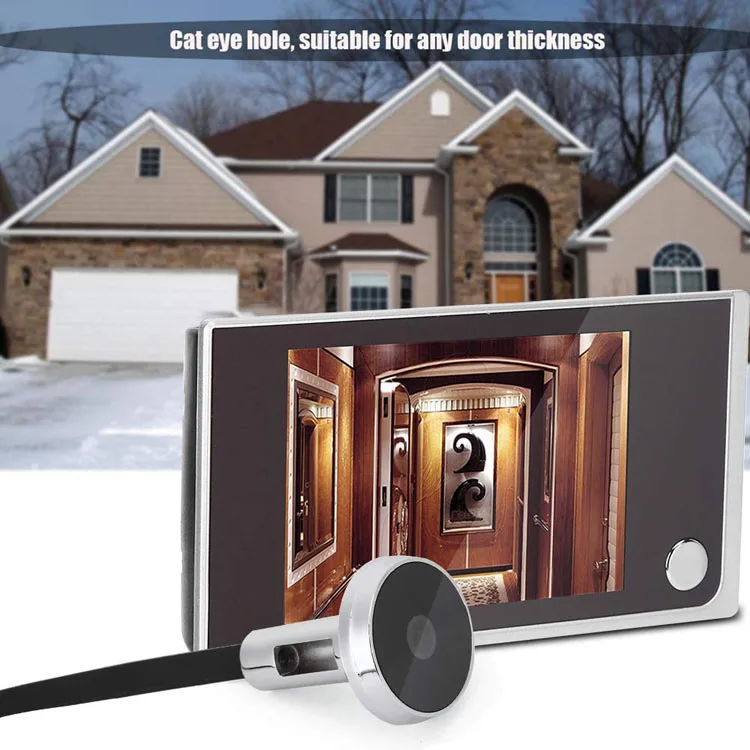 CMOS Door Peephole Camera with Night Vision & Motion Detection