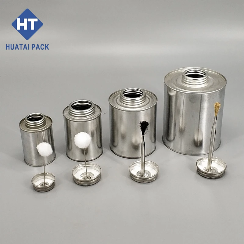 4 Ounce Monotop Can Shown with Screw Cap and Brush Cap 118ml Screw Top ...
