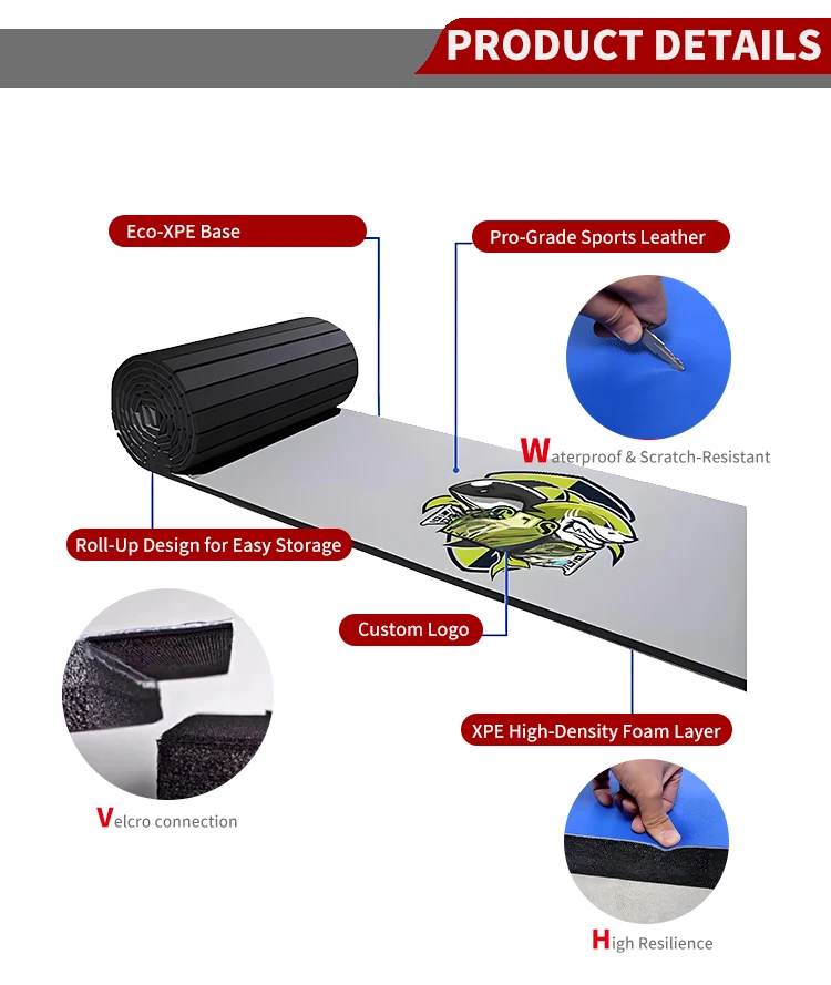 40mm Thick Anti-Static PU Material MMA Rollout Mat Non-Slip Wrestling ...