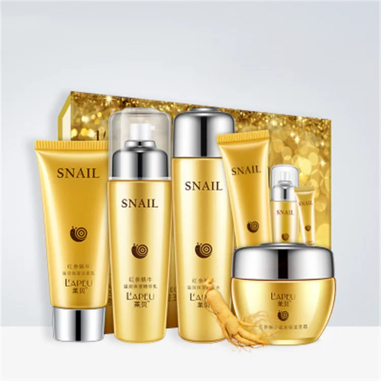 MSDS OEM 24k Gold Snail Skin Care Cream Set Beauty Ginseng Sets for ...