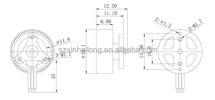 XHL 7.4v 3200KV Brushless Motor - 18x11mm, 25000rmp Drone Motor