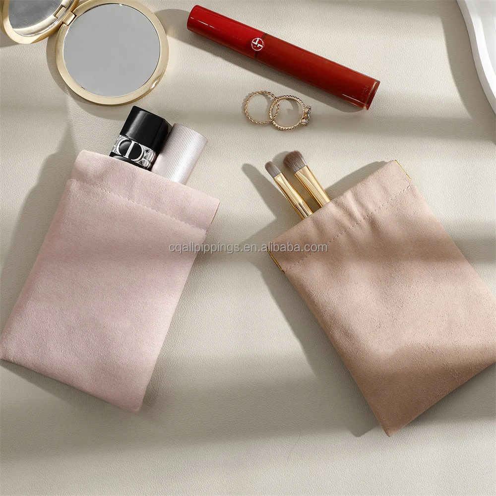 9*12cm Microfiber Bag Cosmetic Lipstick Automatic Closed Bag Makeup ...