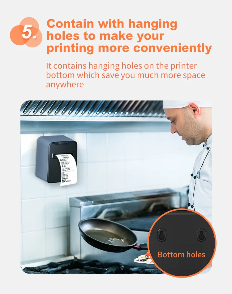 Pos Printer 80mm Usb Thermal Receipt Printer Restaurant Kitchen Printer ...