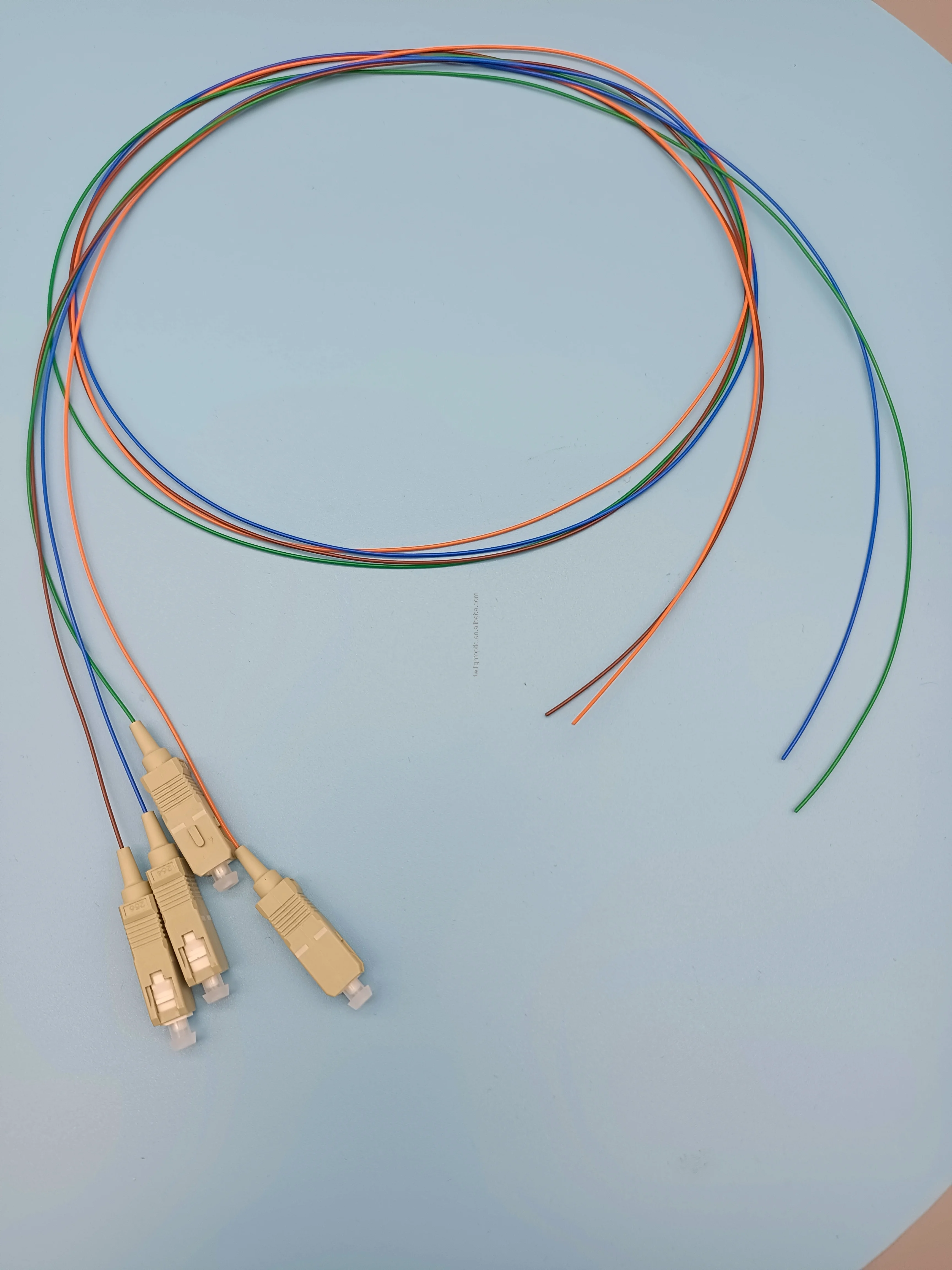 4 color fiber optic pigtails 1m 1.5m 4F coated SC multimode 50/125 62.5 ...