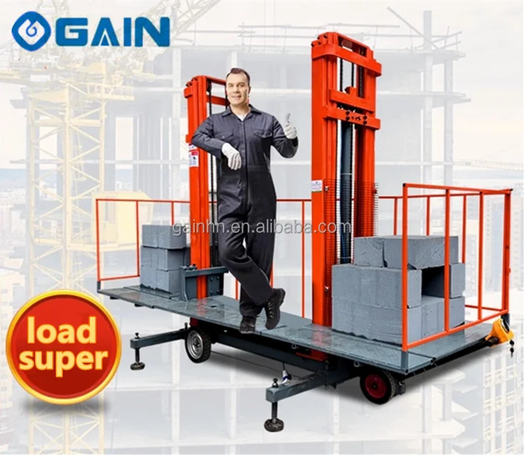6 Meter Lift Scaffolding 500kg Hydraulic Electric Lift Mobile Material ...