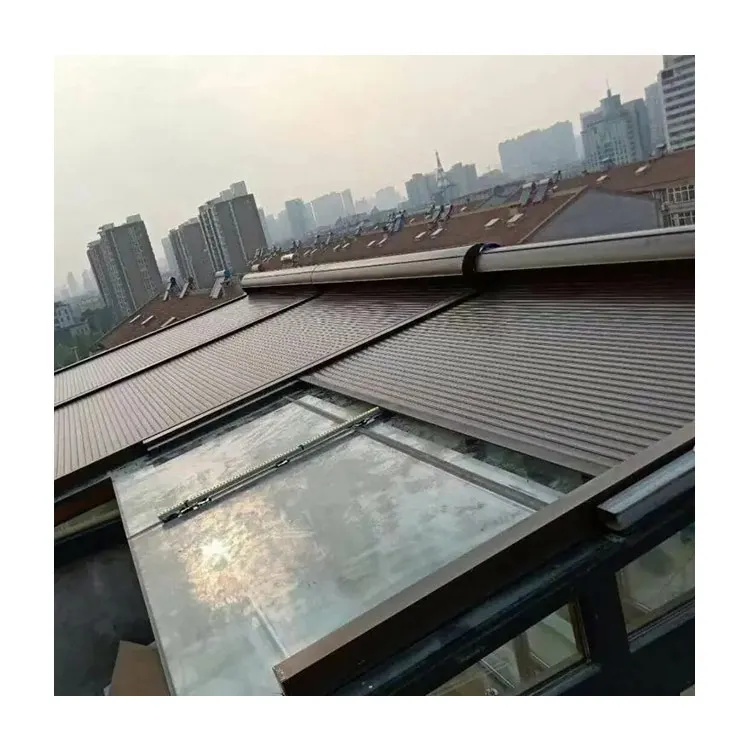 Aluminum Glass Sunroom Electric Curtain Skylight Retractable Window Sun ...