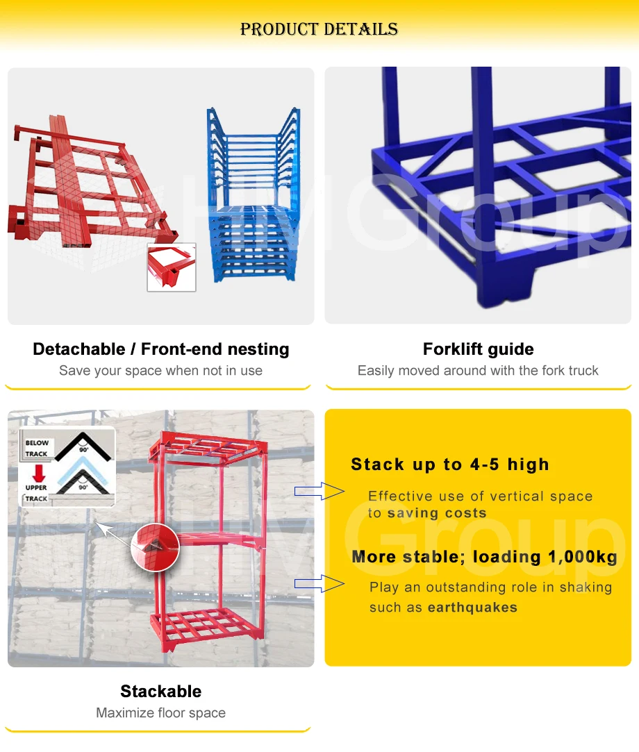 Warehouse Storage - Stackable Powder Coated Metal Racks