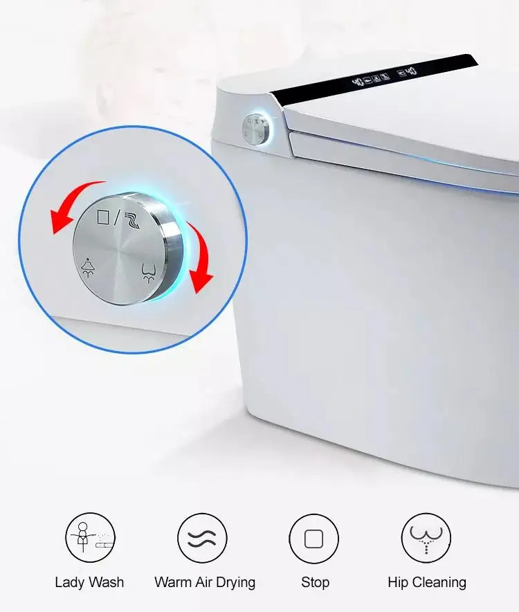 Ceramic AI Touchless Flush Sensor Automatic Electric WC Smart ...